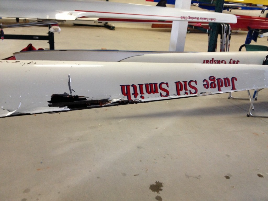 Fishing Boat Hits Rowing Shell on Lake Lanier - Lake Lanier